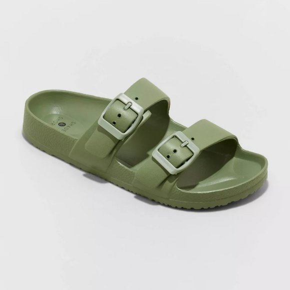 Shade & Shore | Shoes | Womens Neida Eva Two Band Slide Sandals Olive ...